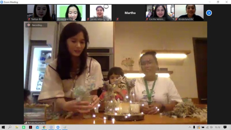 Flower Arrangement Workshop by Celebrity Mrs Renata Kusmanto - Kinderland Preschool Jakarta